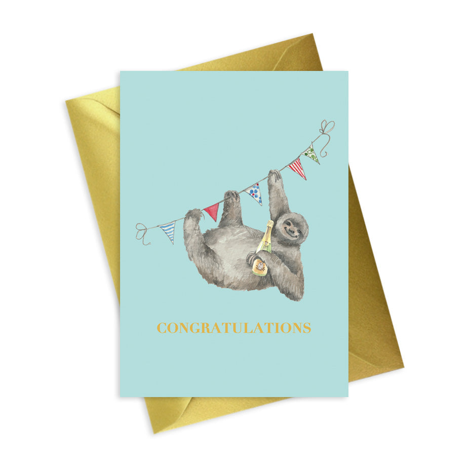Animal Collection Sloth Congratulations – Polkadot Tankerton